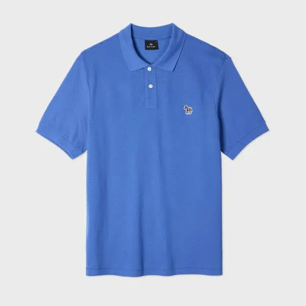 Paul Smith Mid Organic Cotton Zebra Polo Shirt - Blue