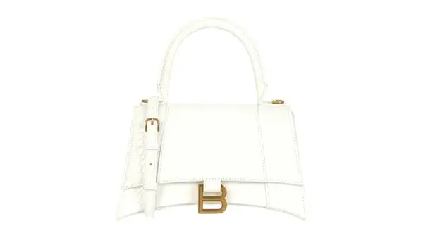 Balenciaga Small Hourglass Top Handle Bag - White