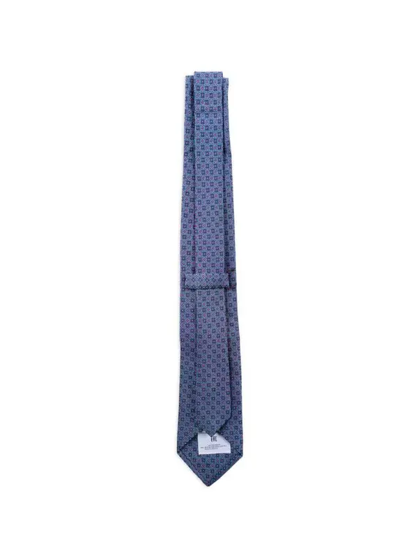 Etro Jacquard Pattern Silk Neck Tie - Blue