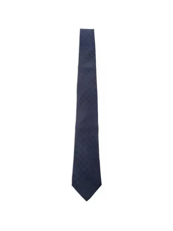 Etro Jacquard Pattern Silk Neck Tie - Blue