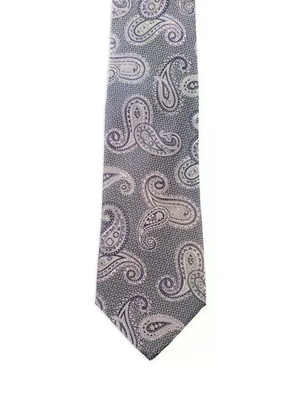 Etro Paisley Print Silk Neck Tie