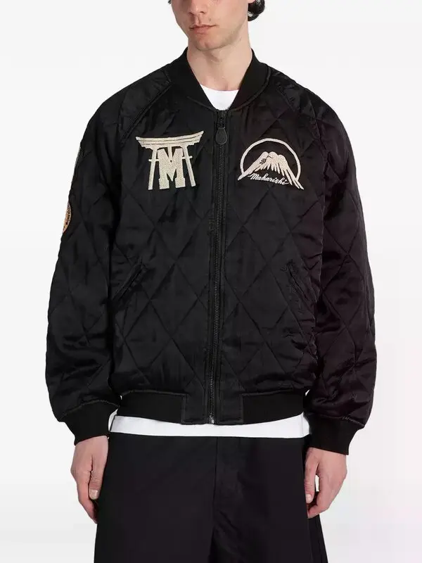 MAHARISHI Embroidered Quilted Bomber Jacket - Black