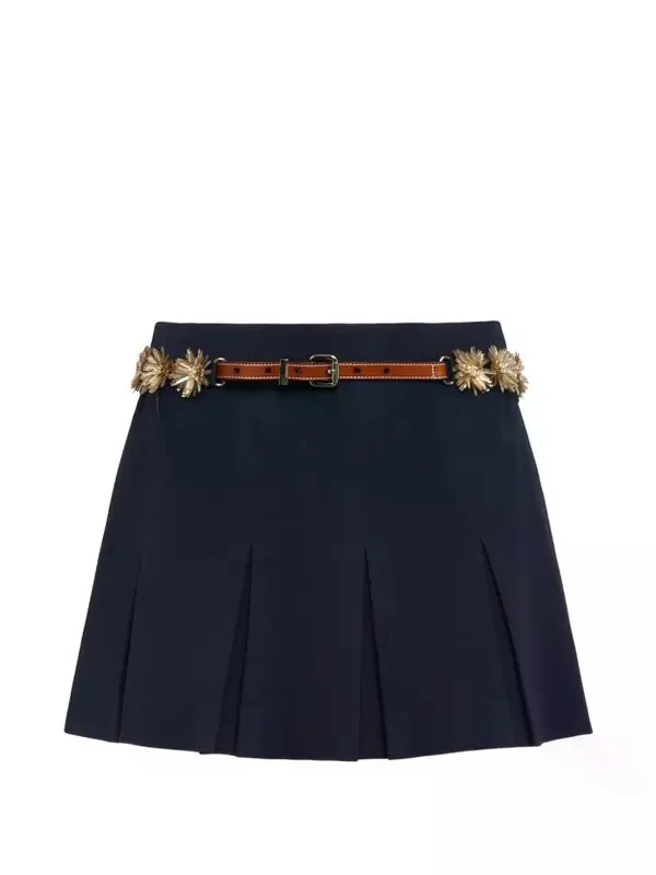 Cinq À Sept Sunflare Belted Mini Skirt - Blue
