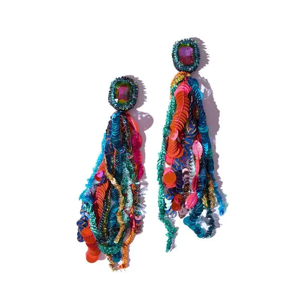 SIMITRI Confetti Cascade Earrings - Blue/green/orange/pink/red/yellow