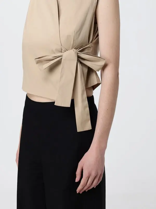 Liviana Conti Sleeveless Wrap Waistcoat - Cream