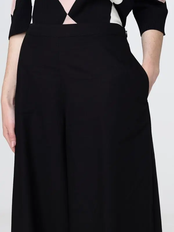 Liviana Conti Tailored Wide Leg Pants With Embroidered Detail