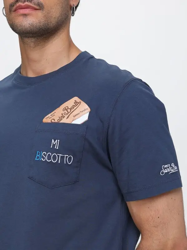 MC2 SAINT BARTH Cotton T-shirt With Logo - Navy