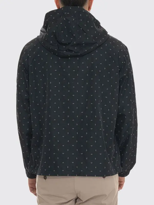 Emporio Armani Printed Jacket With Hood - Blue