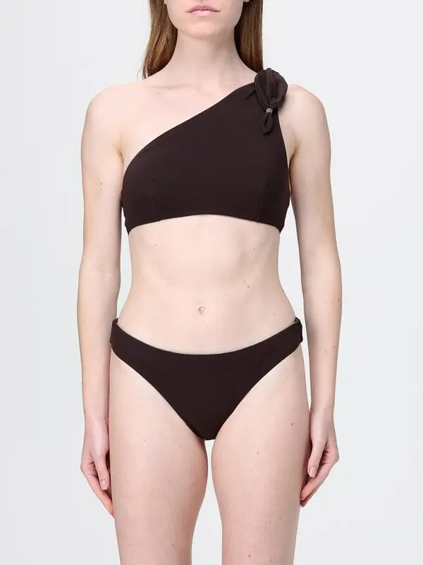 Brunello Cucinelli One Shoulder Bikini Top - Brown