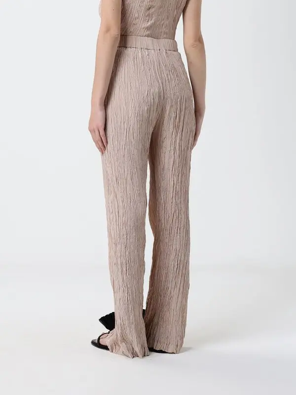 ALYSI Crinkled Satin High-waisted Trousers