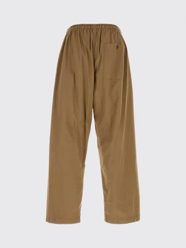 LEMAIRE Wide-leg Cotton Trousers With Drawstring Waist - Brown