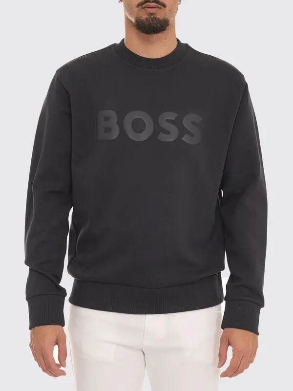 BOSS Sweatshirt With Logo Detailing - Blue