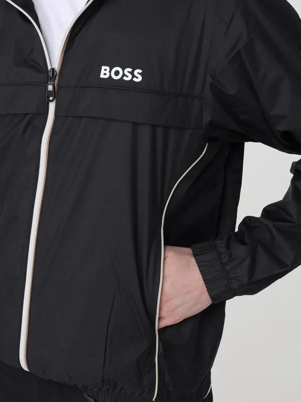 BOSS Polyester Logo Windbreaker Jacket - Black