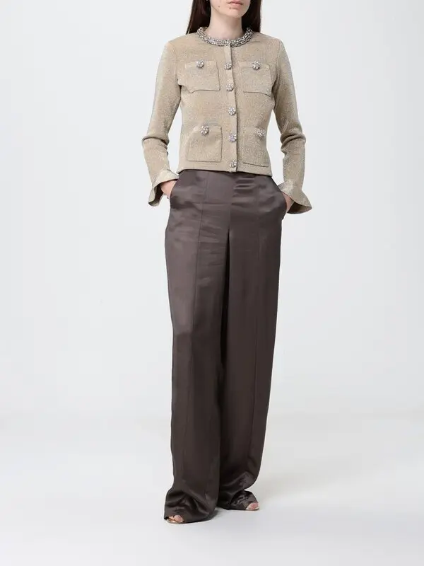 SELF-PORTRAIT Lurex Cardigan With Crystal Embellishments