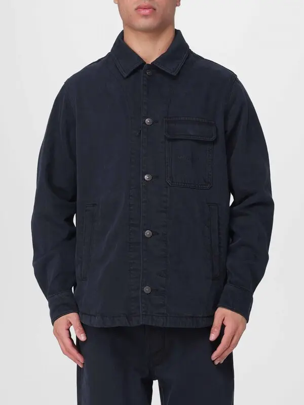 Armani Exchange Button-up Collared Jacket - Navy
