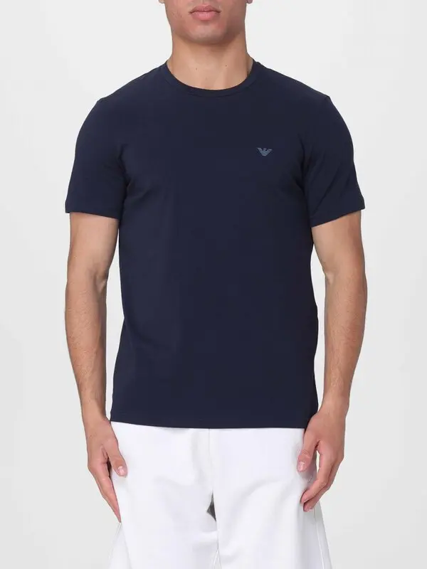 Emporio Armani Set Of 2 T-shirts In Cotton Jersey - Blue