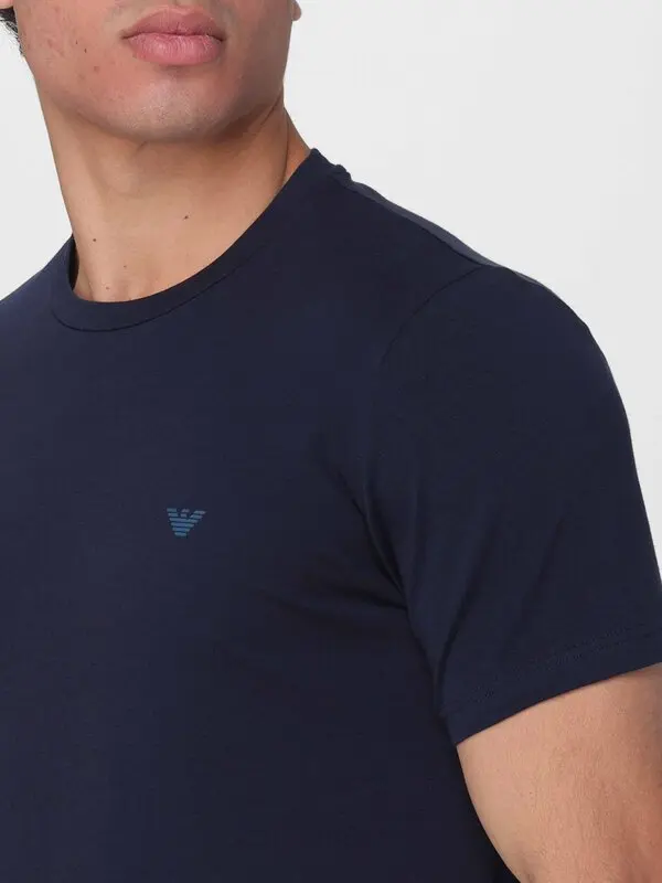 Emporio Armani Set Of 2 T-shirts In Cotton Jersey - Blue