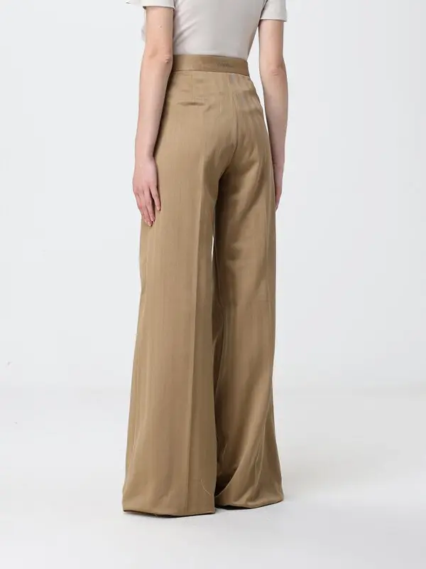 Max Mara Pinstriped Cotton Flared Trousers - Beige