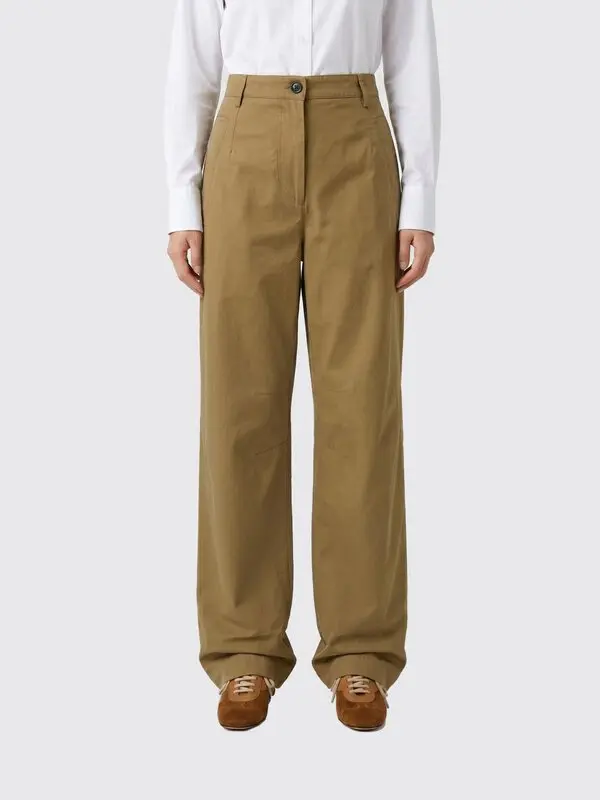 Dries Van Noten Cotton Blend Wide Leg Trousers