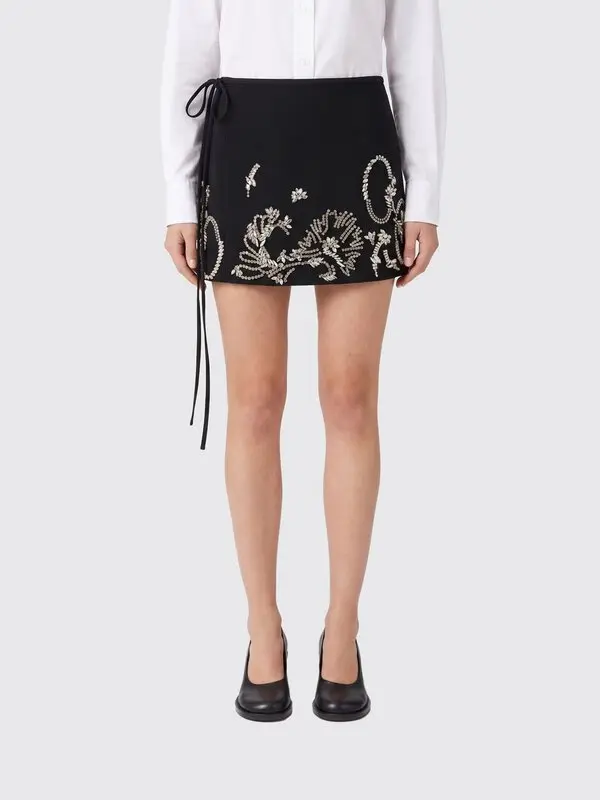 Dries Van Noten Crystal-embroidered Polyester Pencil Mini Skirt - Black