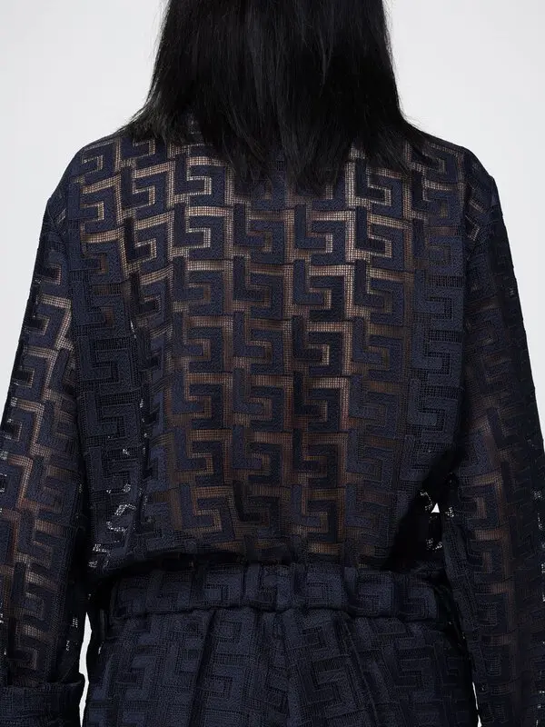 Liviana Conti Geometric Patterned Lace Shirt