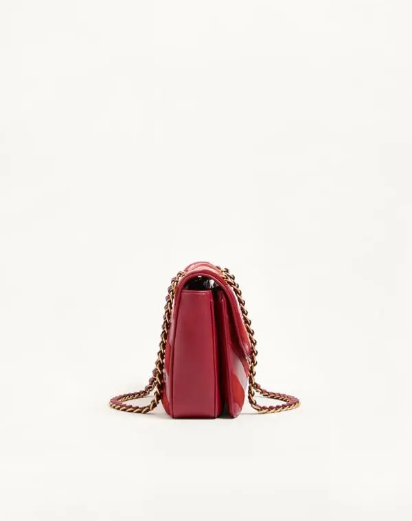Valentino Garavani Djuna Medium Chain Bag In Suede And Nappa - Red