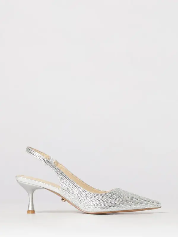 TWENTY FOURHAITCH Phuket Slingback Court Shoes With Rhinestones - Silver