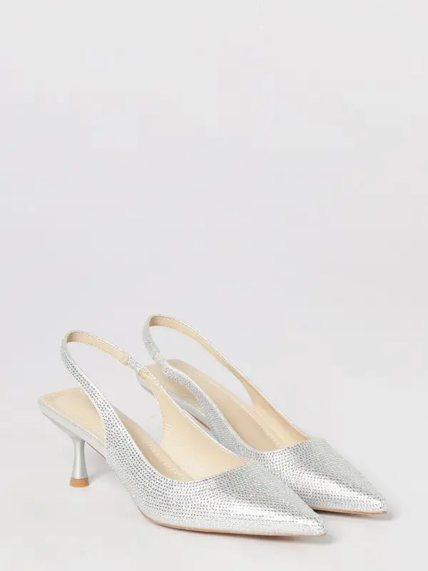 TWENTY FOURHAITCH Phuket Slingback Court Shoes With Rhinestones - Silver