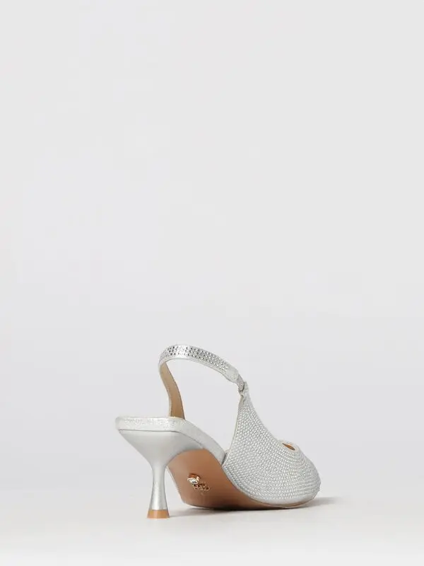 TWENTY FOURHAITCH Phuket Slingback Court Shoes With Rhinestones - Silver