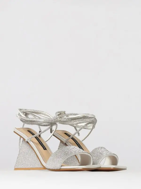 TWENTY FOURHAITCH Lezira Glitter Polyurethane Wedge Sandals