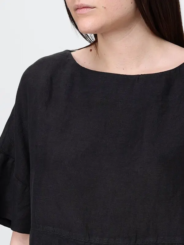 120% Lino Linen Blouse - Black