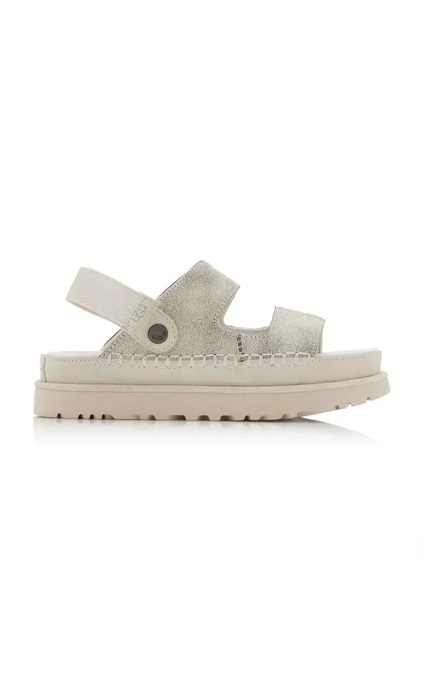 UGG Goldenstar Crackle Glide Sandals - White