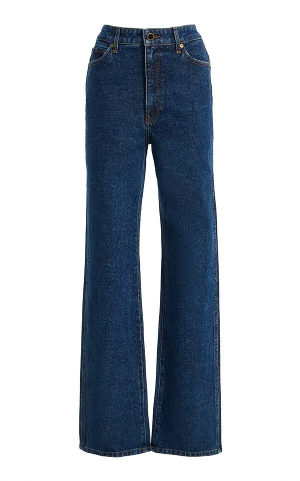 Khaite Danielle Stretch High-rise Stovepipe Jeans - Medium Wash