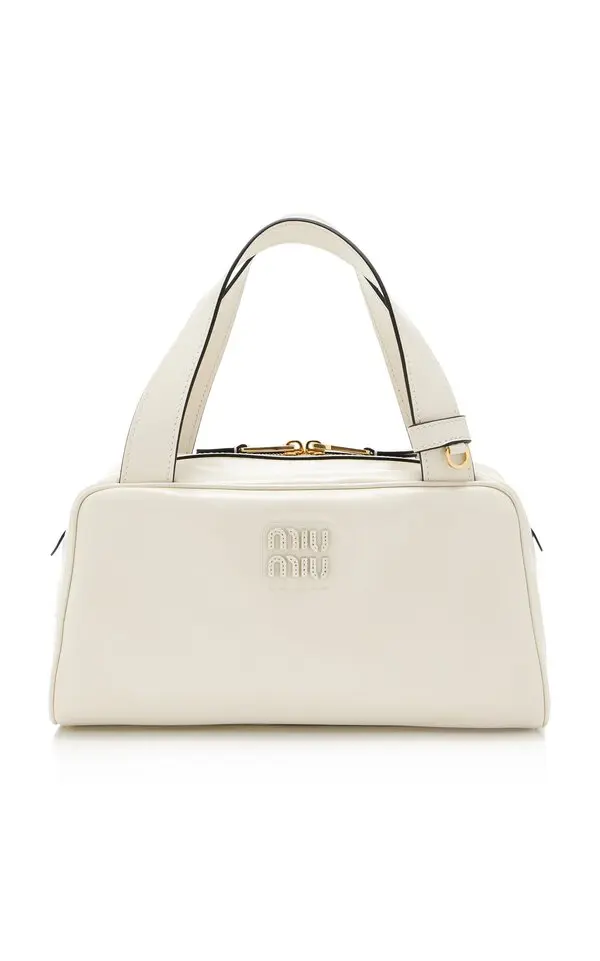 Miu Miu Leather Shoulder Bag With Debossed Logo
