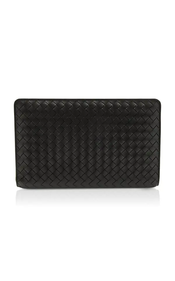 Bottega Veneta Agenda Intrecciato Leather Clutch - Brown