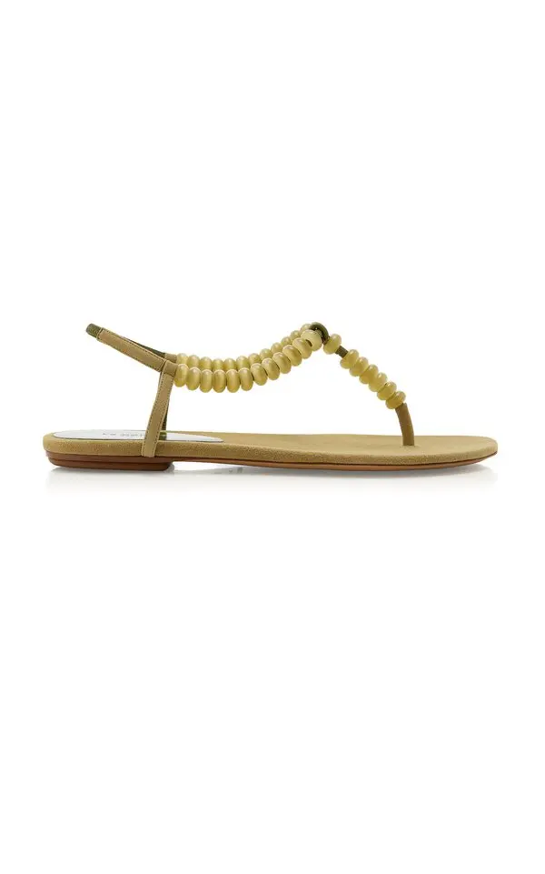 Le Monde Beryl Beaded Suede Sandals