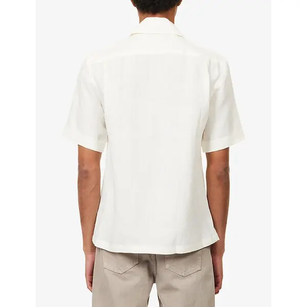 Eleventy Patch-pocket Short-sleeve Linen Shirt