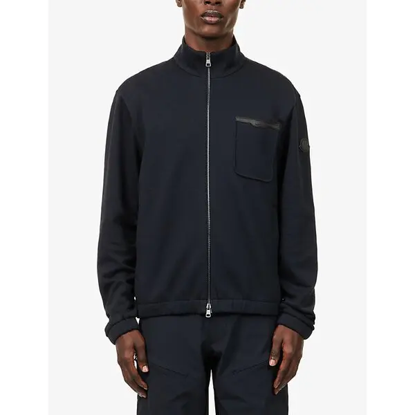 Moncler Patch-pocket Zip-up Cotton-blend Cardigan