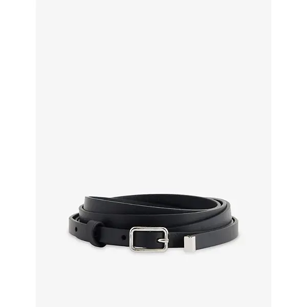 Givenchy Simple Buckle Leather Belt - Black