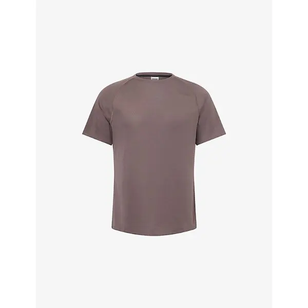GYMSHARK Hybrid Engineered Jacquard Stretch-woven T-shirt - Gs Cool Brown
