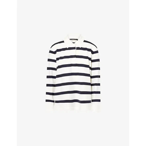 Jenni Kayne Merino Wool-blend Rugby Top - Ivory/navy Stripe