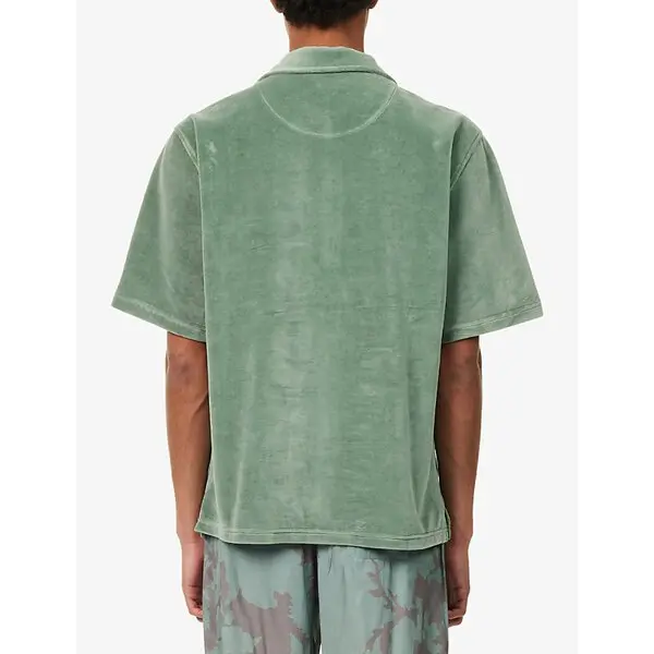 Oas Girona Patch-pocket Cotton-blend Velour Shirt
