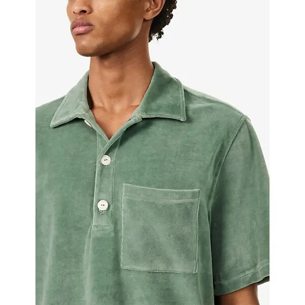 Oas Girona Patch-pocket Cotton-blend Velour Shirt