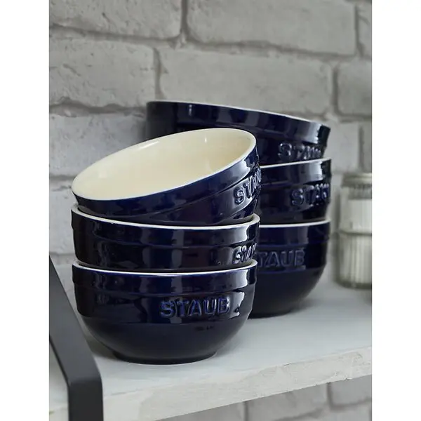 STAUB Brand-embossed Ceramic Bowl - Dark Blue