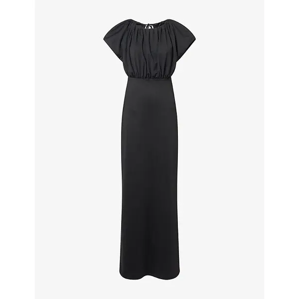 4TH & RECKLESS Violet Open-back Satin Maxi Dress