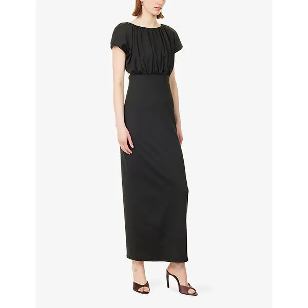 4TH & RECKLESS Violet Open-back Satin Maxi Dress