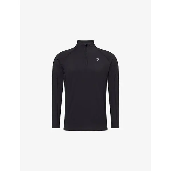 GYMSHARK Performance 1/4 Zip Stretch-jersey Top - Gs Black