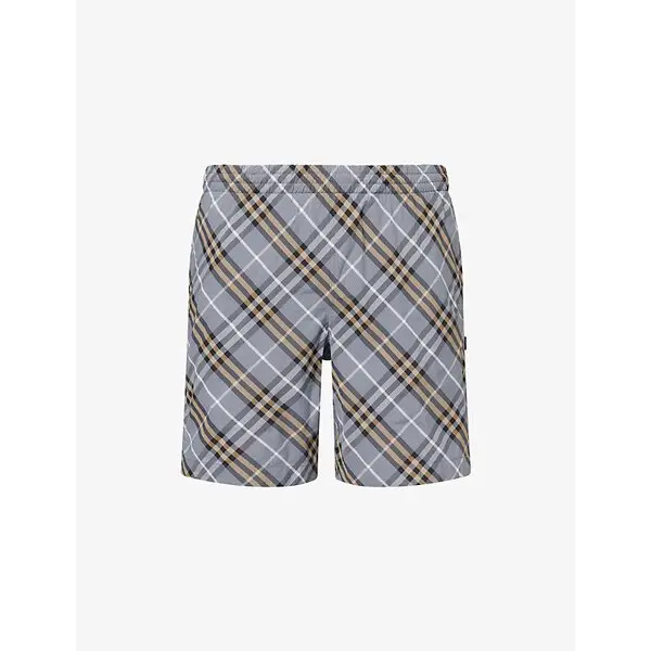 Burberry Diagonal Check Swim Shorts - Wave Blue Ip Check