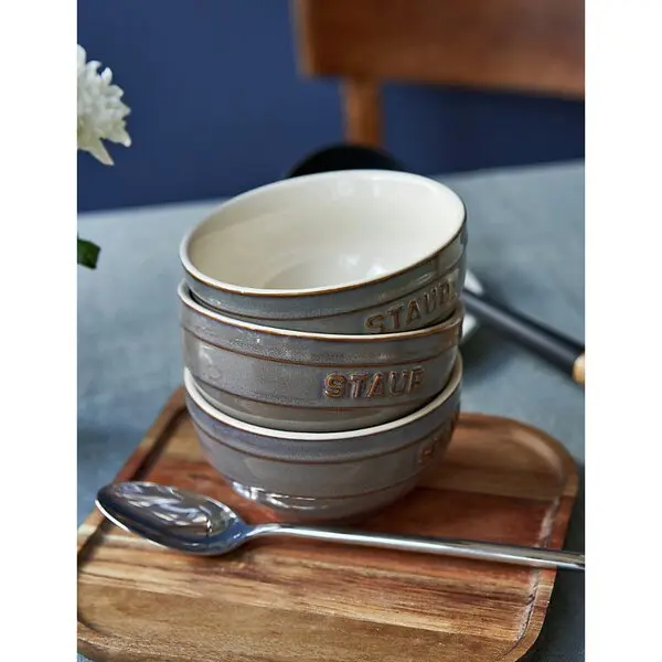 STAUB Brand-embossed Ceramic Bowl - Ancient Grey