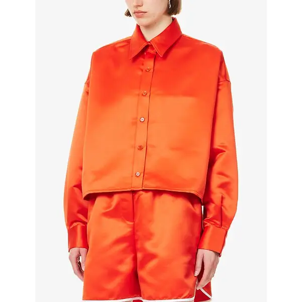 THE FRANKIE SHOP Arlen Boxy Satin Shirt